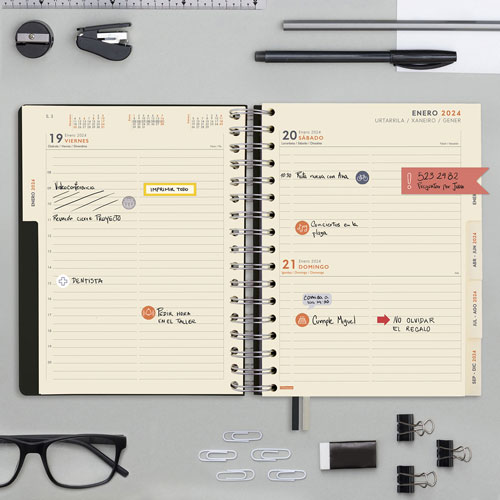 Agenda ejecutiva Finocam Tempus19X22cm Negro