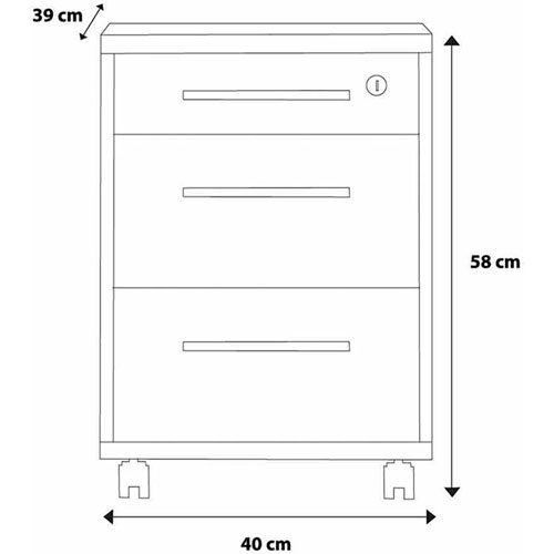 ARCHIVERO OFFICE LUX MOD. SIRIUS 39X40X58 CM BLANCO/GRIS - lumen.com.mx