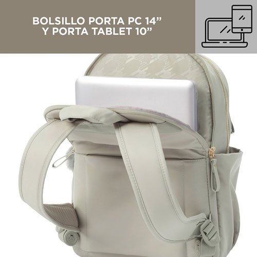 BACKPACK TOTTO ADELAIDE 1 14PULG GRIS | Papelería Lumen