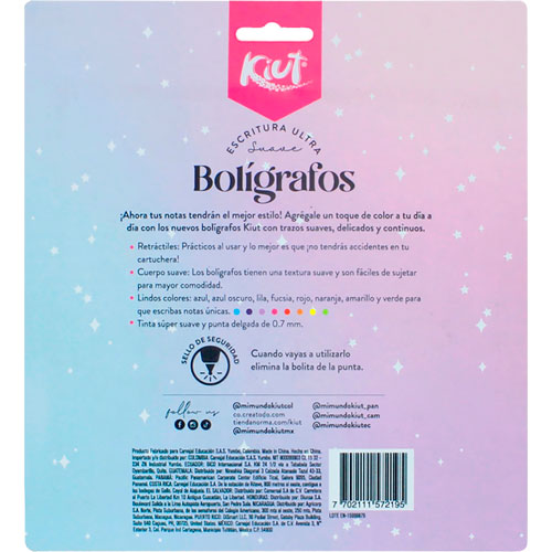 Bolígrafo Norma Kiut 0.7mm con surtidos