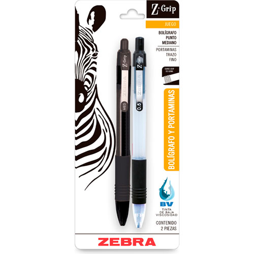 Juego Plumas Zebra 501 Z-Grip Tamaño 0.7 Con 2 Negro | Lumen
