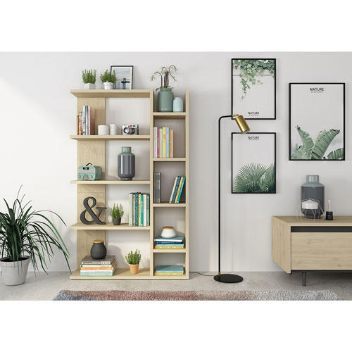 LIBRERO ALTEREGO STAND CANIS 9171 ROBLE | Alterego | lumen.com.mx