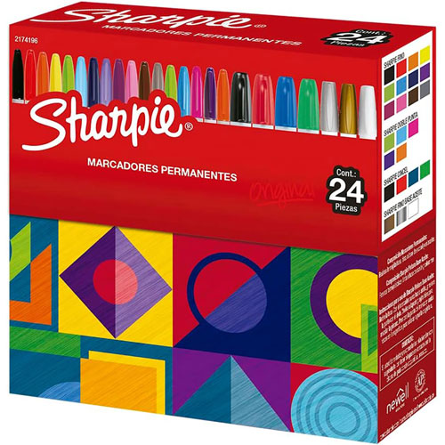 Marcador Permanente Sharpie All Types Fino Con 24 Piezas | Papelería lumen