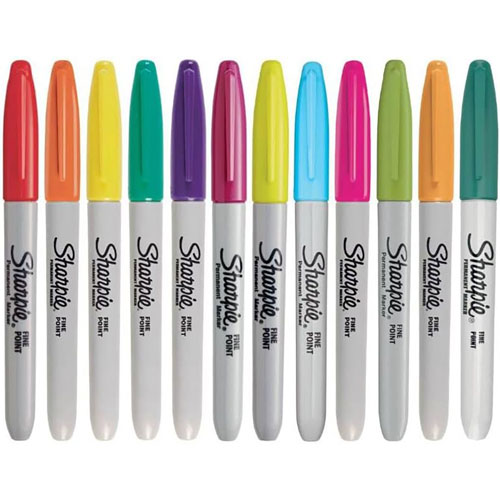 Marcador permanente Sharpie Tie Dye fino blíster con 12 piezas surtido