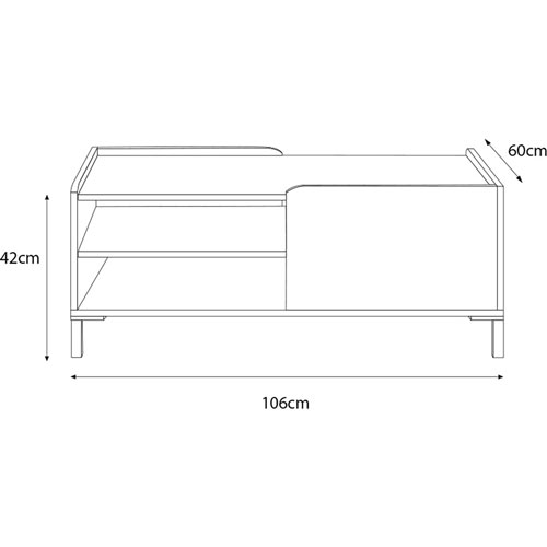 MESA DE CENTRO ALTEREGO AMSTERDAM TUKER 1E56014 NEGRO/ROBLE | Alterego | lumen.com.mx