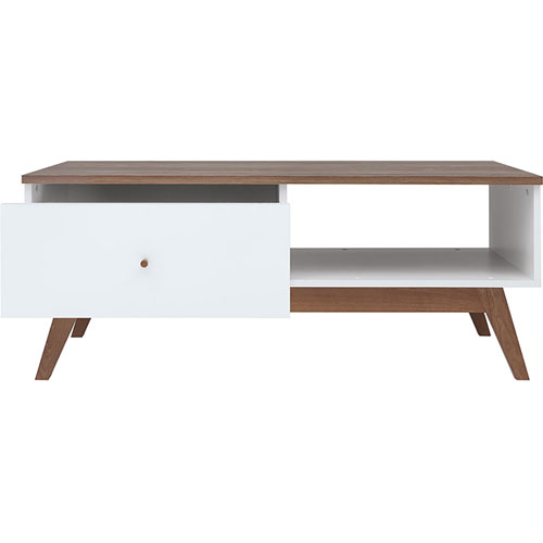 Mesa De Centro Alterego Heda Erikson S385-Law1S-Bi Blanco/Nogal | Lumen