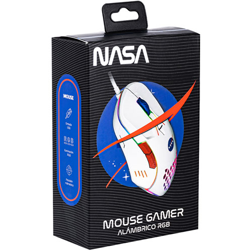 MOUSE GAMER NASA NSGM03 GAM BLANCO | Papelería Lumen