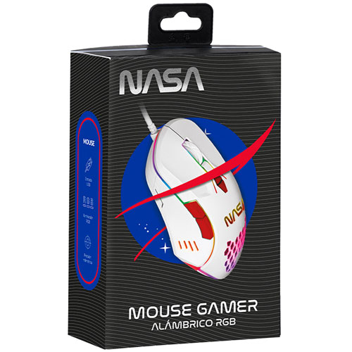 MOUSE GAMER NASA NSGM04 GAMER BLANCO | Papelería Lumen