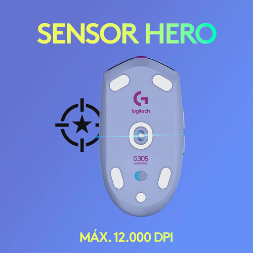 MOUSE LOGITECH G305 GAMING LIGHTSPEED INALÁMBRICO MORADO - lumen.com.mx