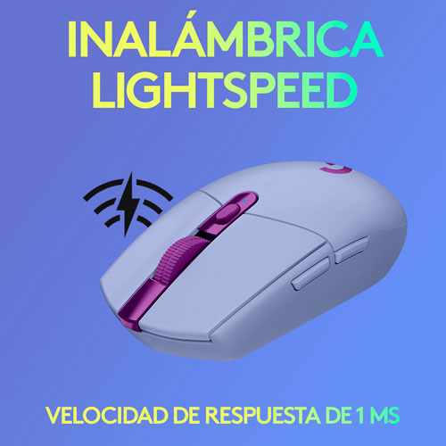 MOUSE LOGITECH G305 GAMING LIGHTSPEED INALÁMBRICO MORADO - lumen.com.mx