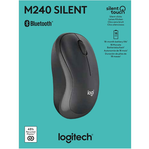 Mouse Logitech M240 Inalambrico Bt gris | Papelería Lumen