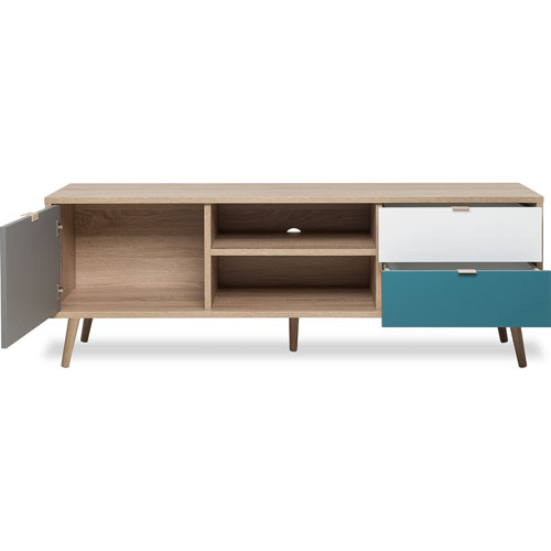 Mueble Para Tv Alterego Cuba Turquesa/Gris | Lumen