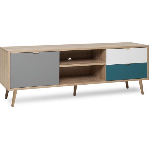 Mueble Para Tv Alterego Cuba Turquesa/Gris | Lumen