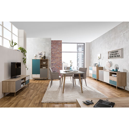 Mueble Para Tv Alterego Cuba Turquesa/Gris | Lumen