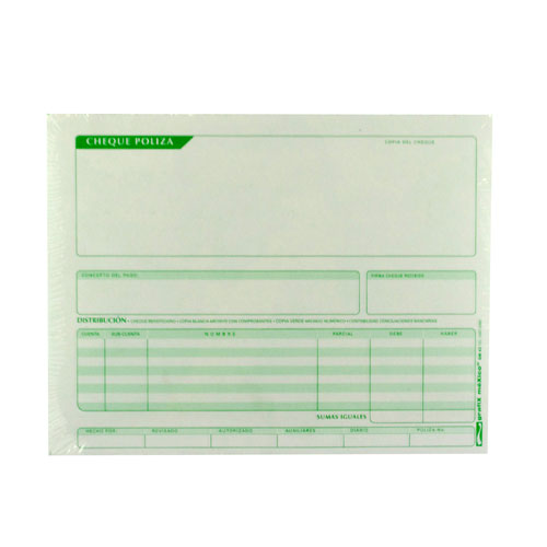 Póliza Cheque | Papelería Lumen