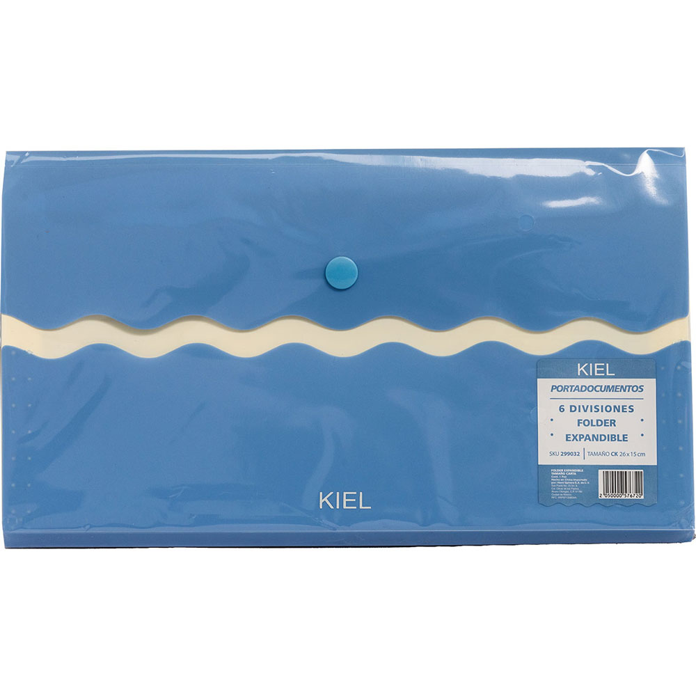 Portadocumentos Kiel Plastico Media carta 6 Divisiones azul | Papelería ...