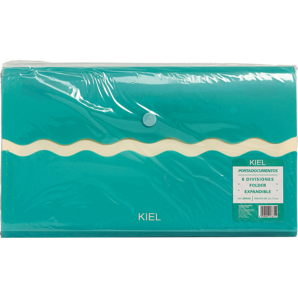 Portadocumentos Kiel Plastico Media carta 6 Divisiones verde ...