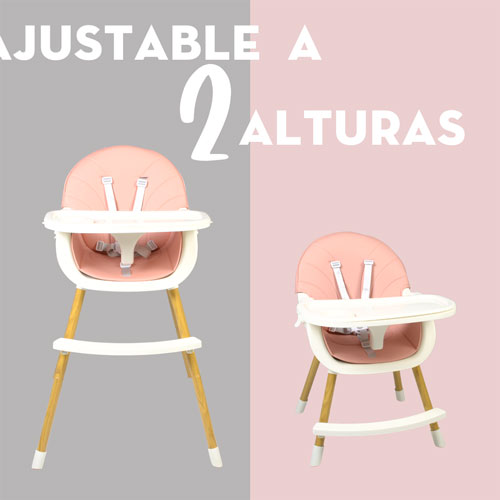 SILLA ALTA PARA BEBE DE 2 ALTURAS MIMA2 ROSA | Mima2 | lumen.com.mx