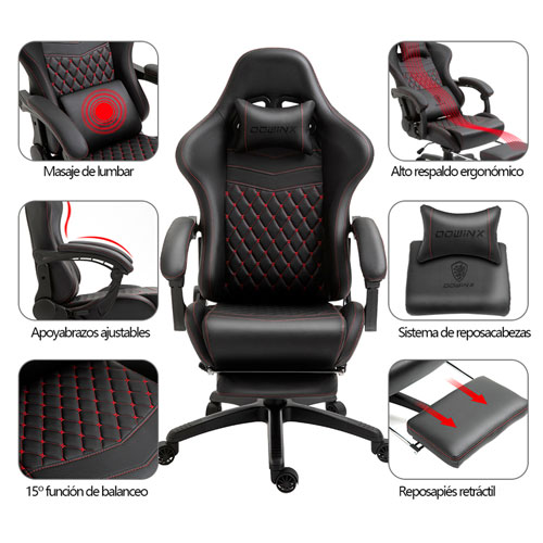 SILLA GAMER DOWINX EXEC PRO 6689 NEGRO | Papelería Lumen