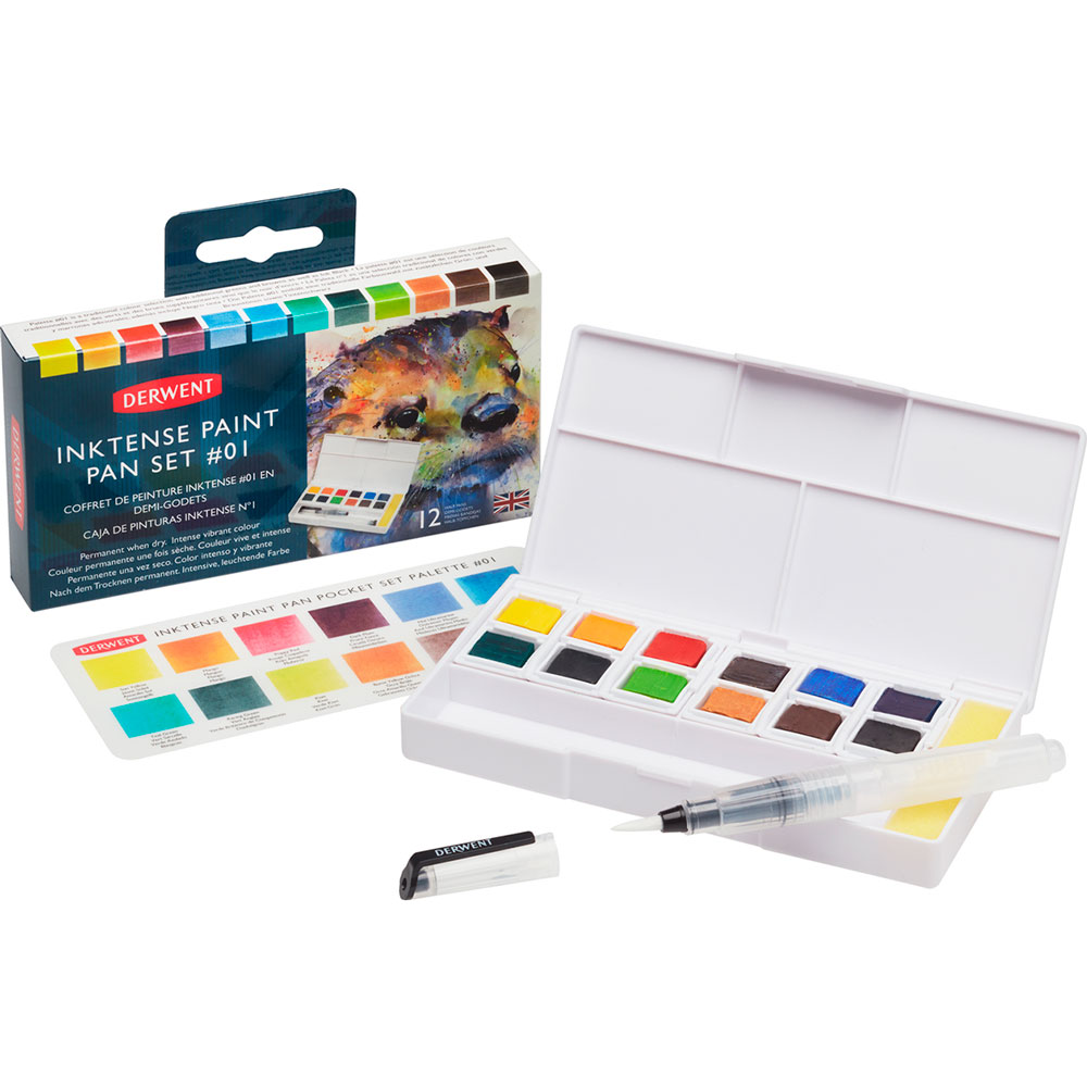 Acuarelas Derwent Inktense Caja Con 12 Pastillas | Papelería lumen