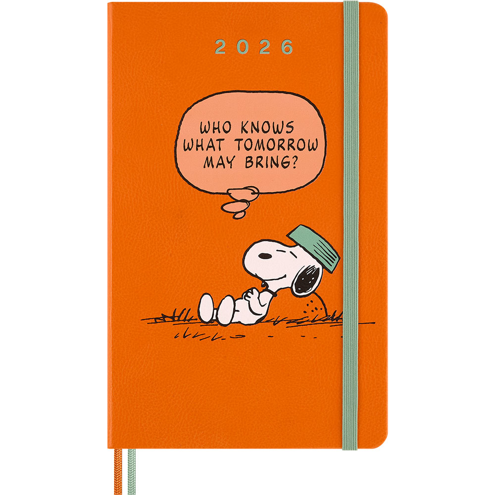 Agenda 2026 Grande Peanuts Snoopy Naranja Semanal Pasta Dura