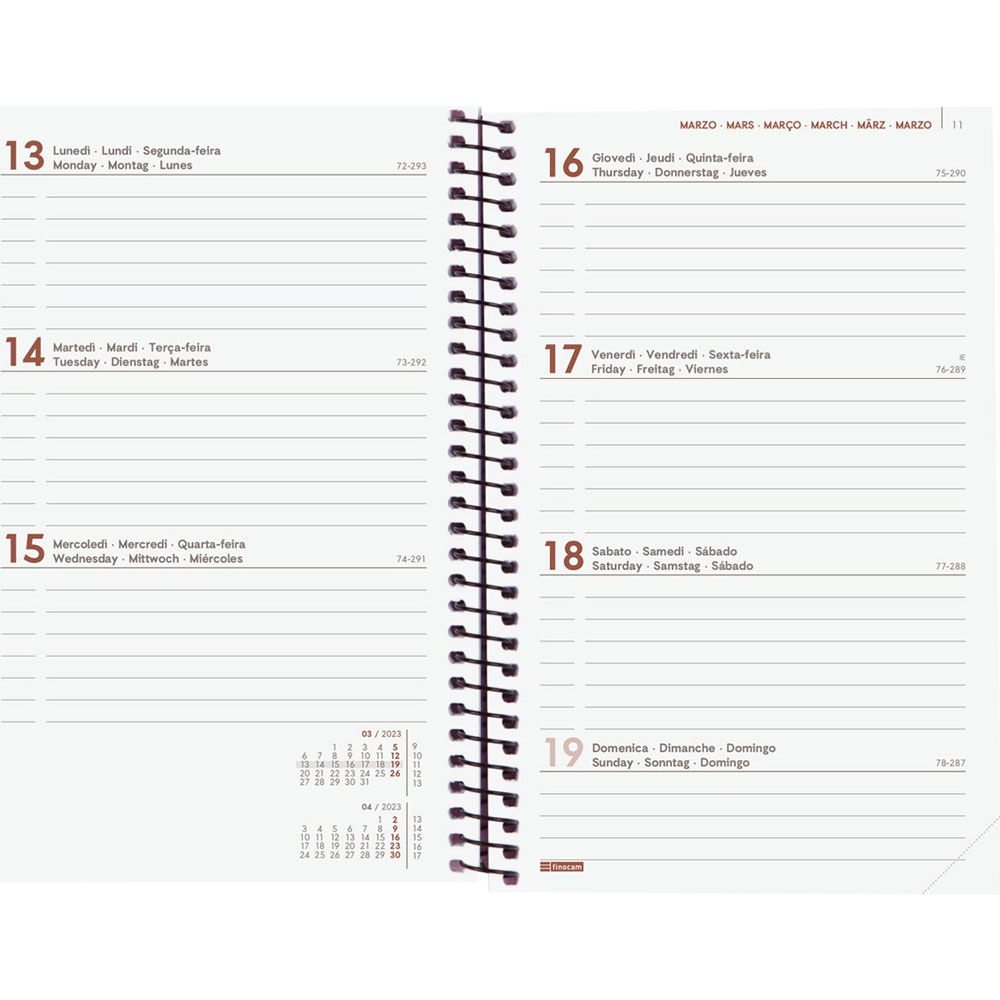 Agenda ejecutiva Finocam Espiral Opaque 13X18cm Black