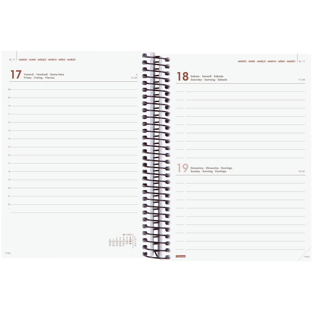 Agenda ejecutiva Finocam Espiral Opaque 18X21cm Black
