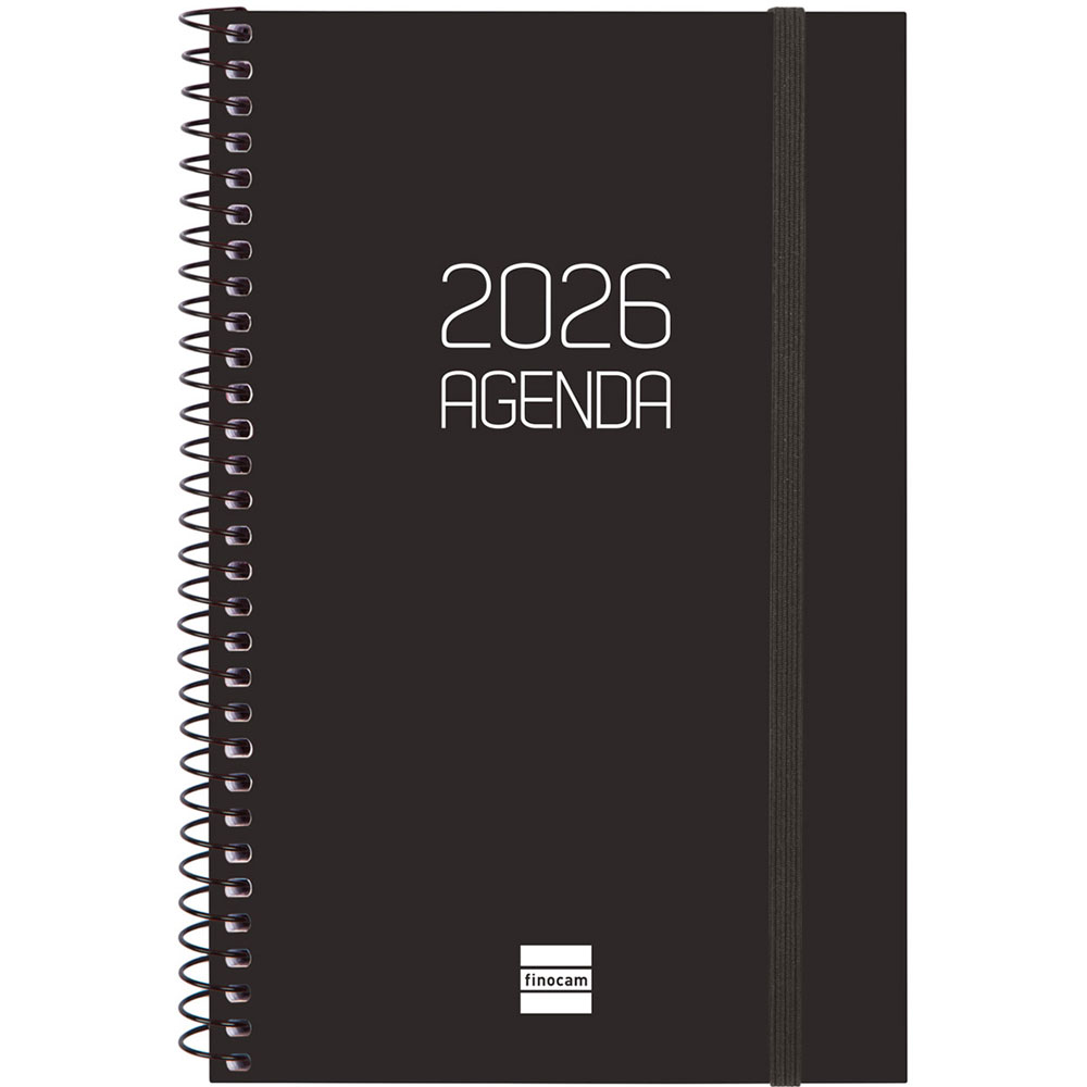 Agenda Ejecutiva Finocam Opaque Negro 12X18Cm Semana A La Vista ...