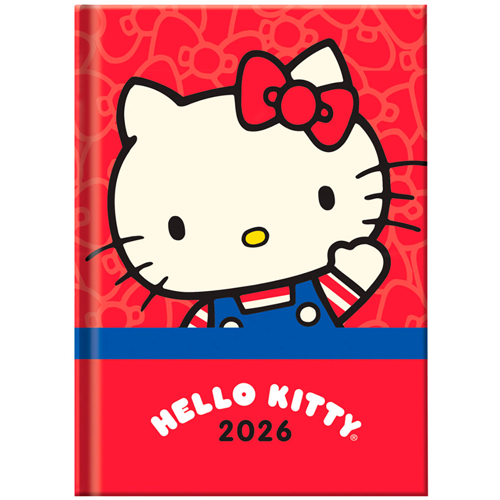 Agenda Hello Kitty Rojo 13X18Cm Dia Por Pagina 2026 Danpex