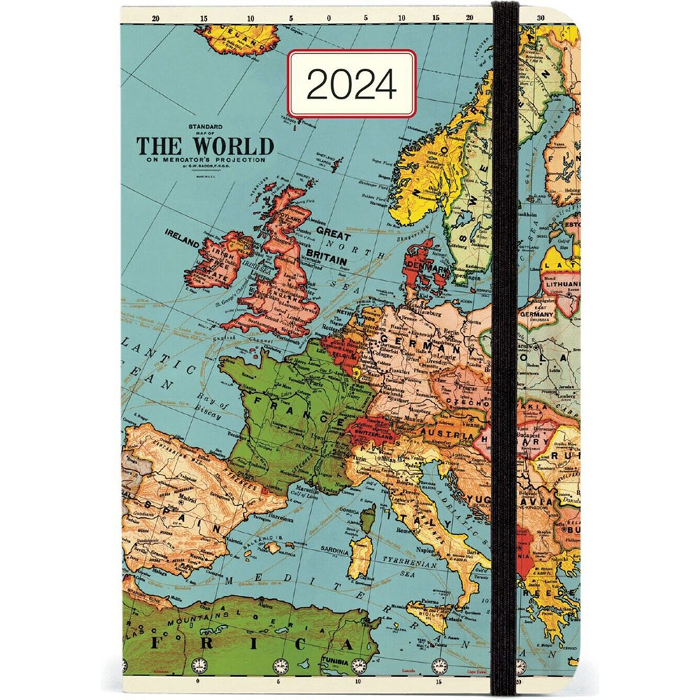 Agenda juvenil cavallini 10x15cm vintage maps | Lumn