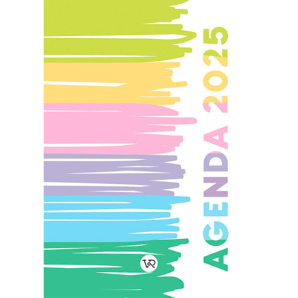Agenda Juvenil Colores Lineas Pasta Dura Semana A La Vista 2025 | Lumen
