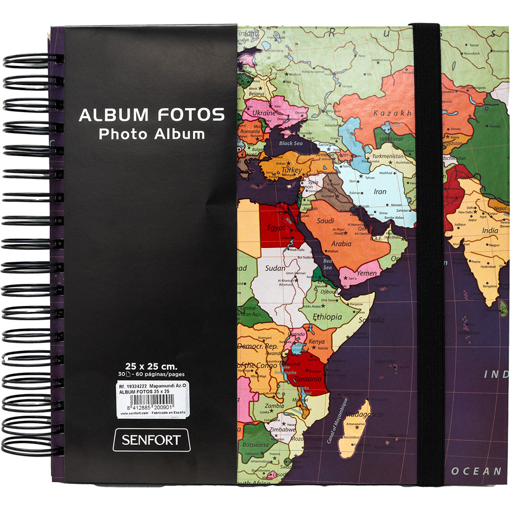 Álbum Fotos Senfort 19324222 Esp 25X25 30 Hojas Mapamundi | Papelería Lumen