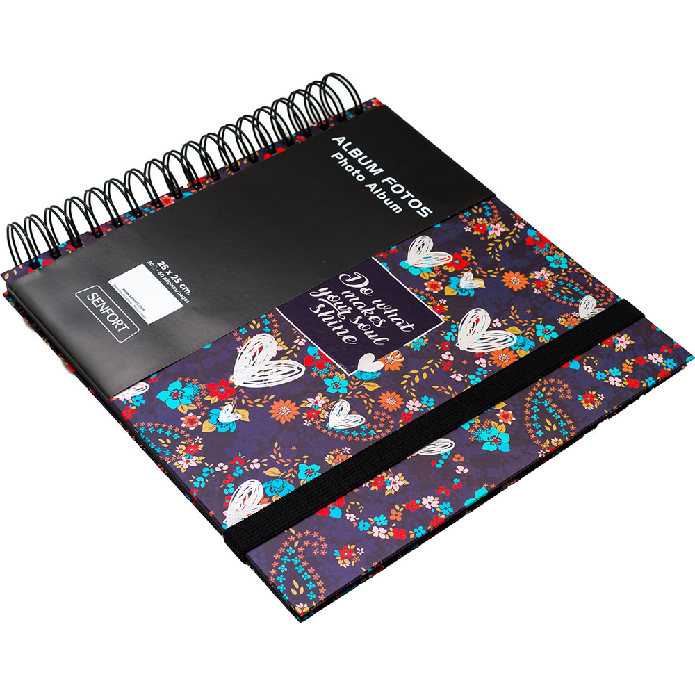 Álbum fotos Senfort Esp 25x25cm 30 hojas Paisley azul