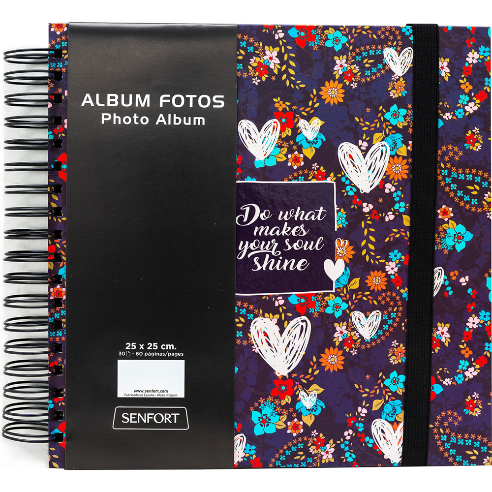 Álbum fotos Senfort Esp 25x25cm 30 hojas Paisley azul