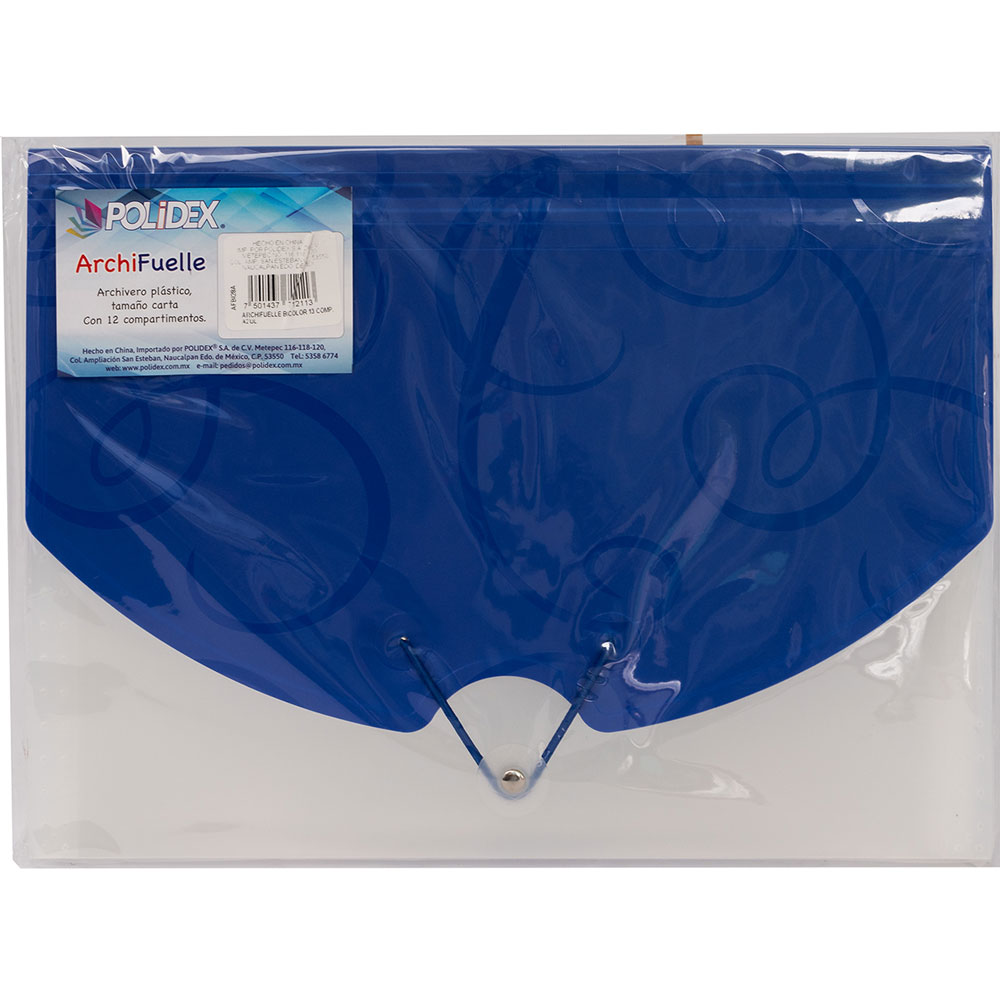 Archifuelle Polidex Tamaño Carta 13 Espacios Azul | Lumen