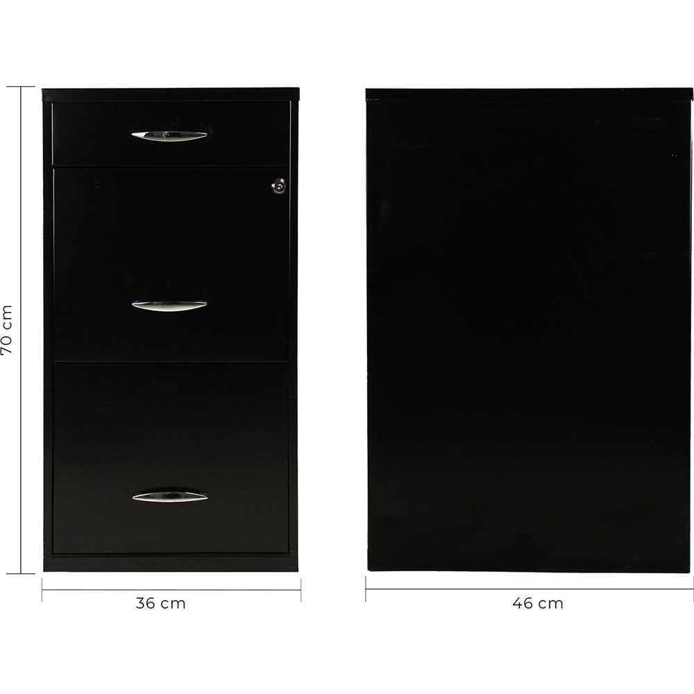 ARCHIVERO HIRSH 17056 METALICO CARTA 2+1 NEGRO | Hirsh | lumen.com.mx