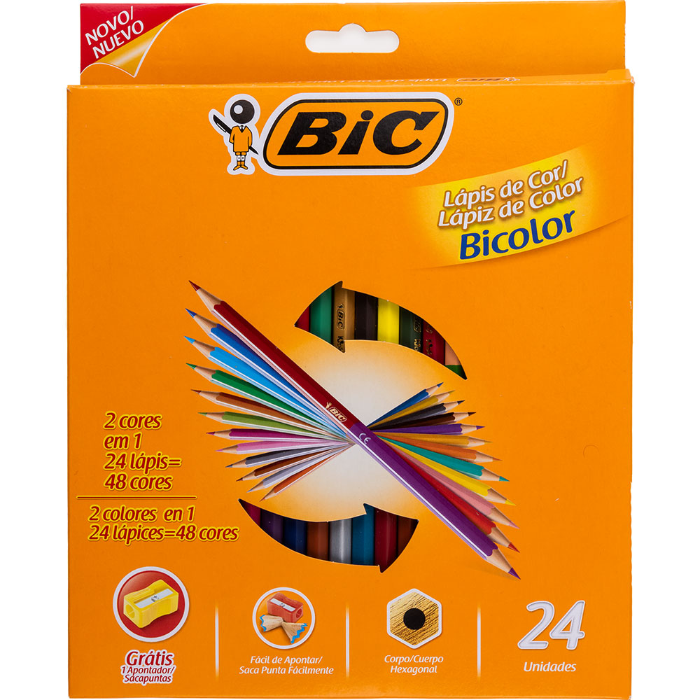 Lápices de color Bic Evolution bicolor 24 lápices | Lumen