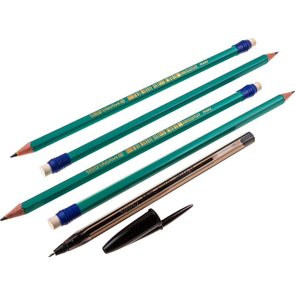 Lápices de grafito Bic Hb2 4 piezas + 1 bolígrafo | Lumen