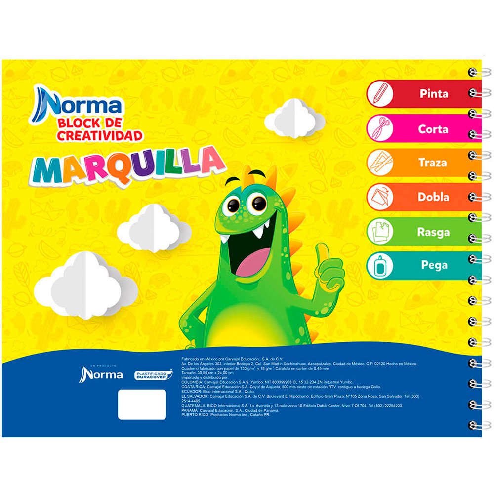 Block escolar Norma marquilla blanco 20 hojas