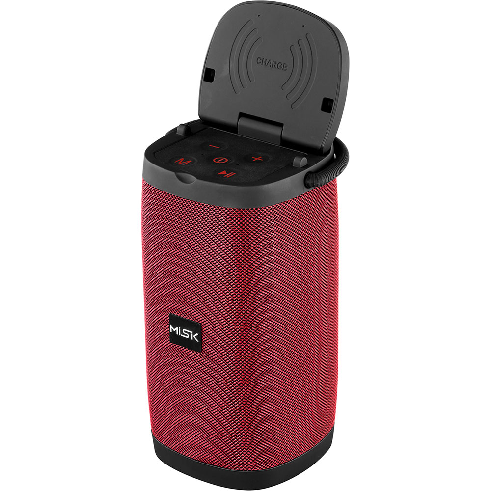 BOCINA MISIK MS266 BLUETOOTH CARGA INDUCTIVA ROJO | Papelería Lumen