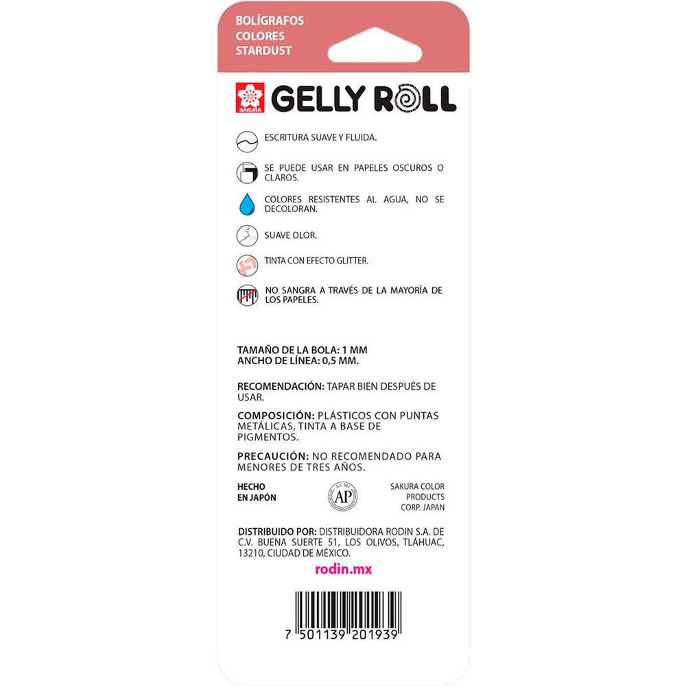 Boligrafo Gel Gelly Roll 1mm Stardust Bl con 3 Surtido
