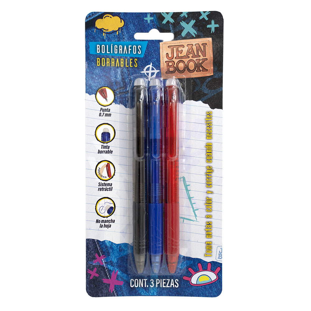 Set de 3 Bolígrafos Borrables Norma Jean Book 0.7 mm Surtidos ...