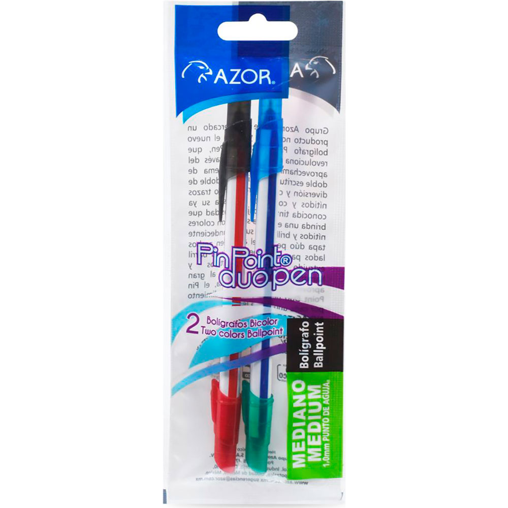 Bolígrafo Pin Point Duo 1.0Mm Con 2 Piezas Negro/Rojo/Azul/Verde | Lumen