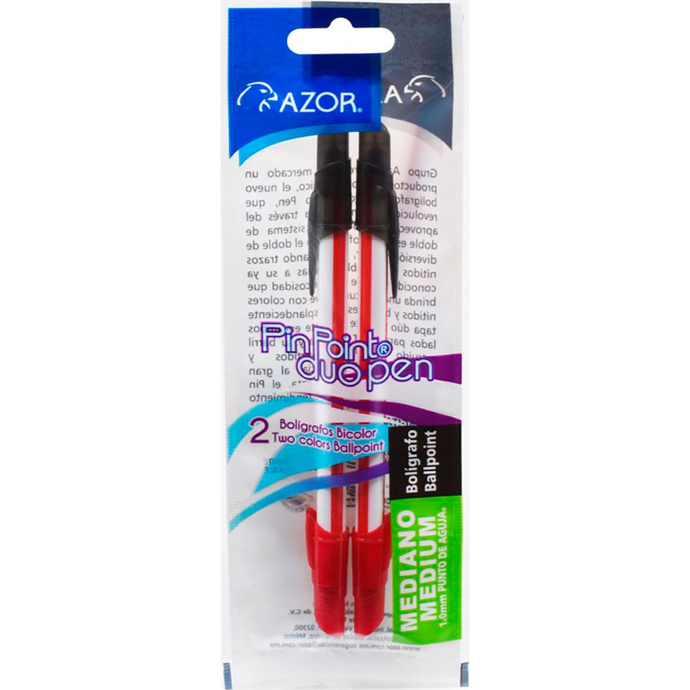 Bolígrafo Pin Point Duo 1.0Mm Con 2 Piezas Negro/Rojo | Lumen