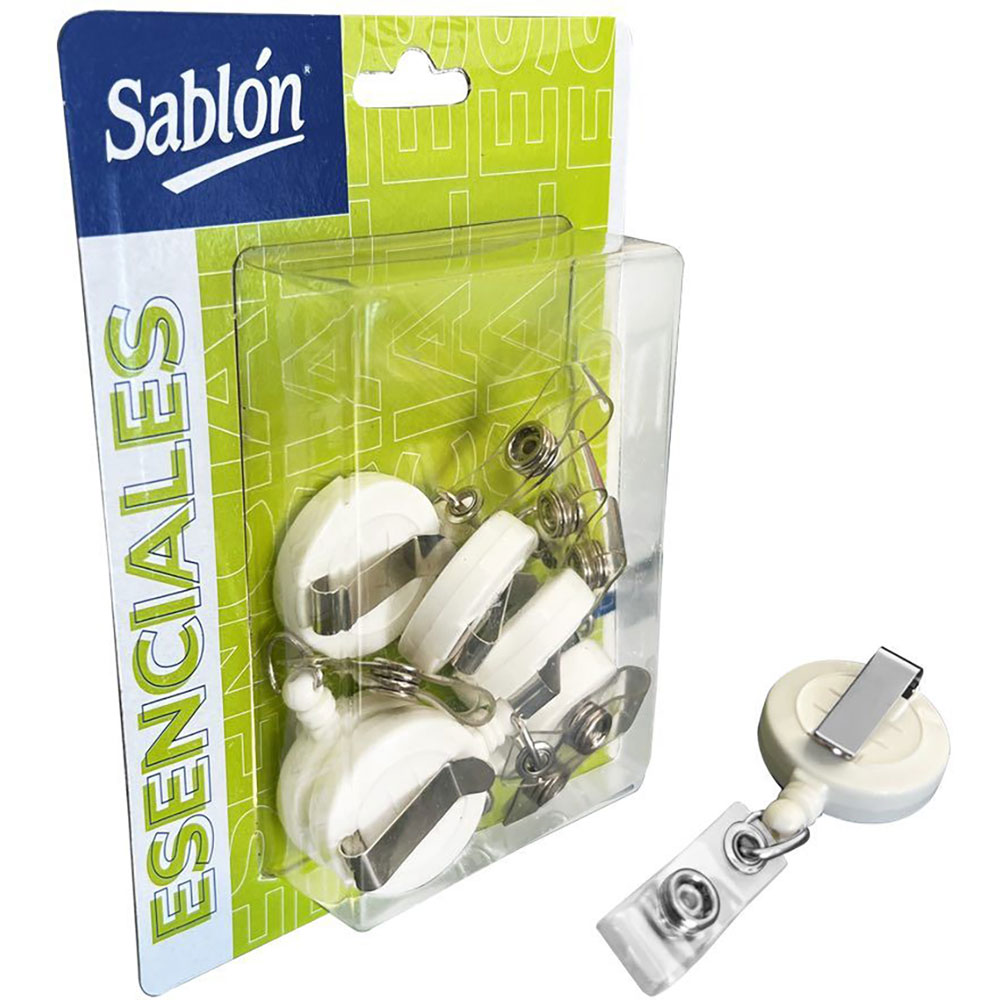 Broche Para Gafete Sablon Yoyo Retractil con 6 piezas Beige | Lumen