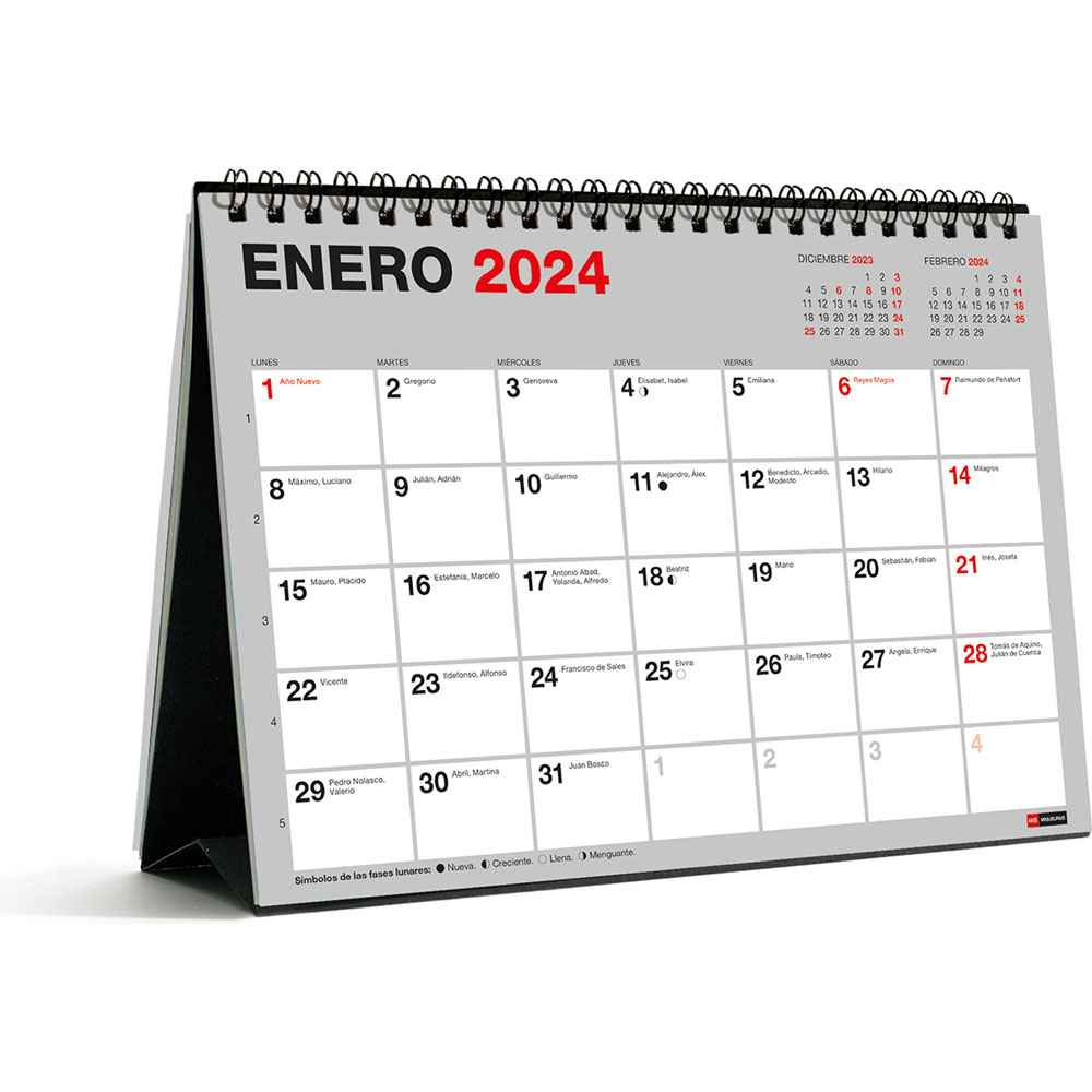 Calendario escritorio Miquelrius Mr28180 A5 Basic | Papelería Lumen
