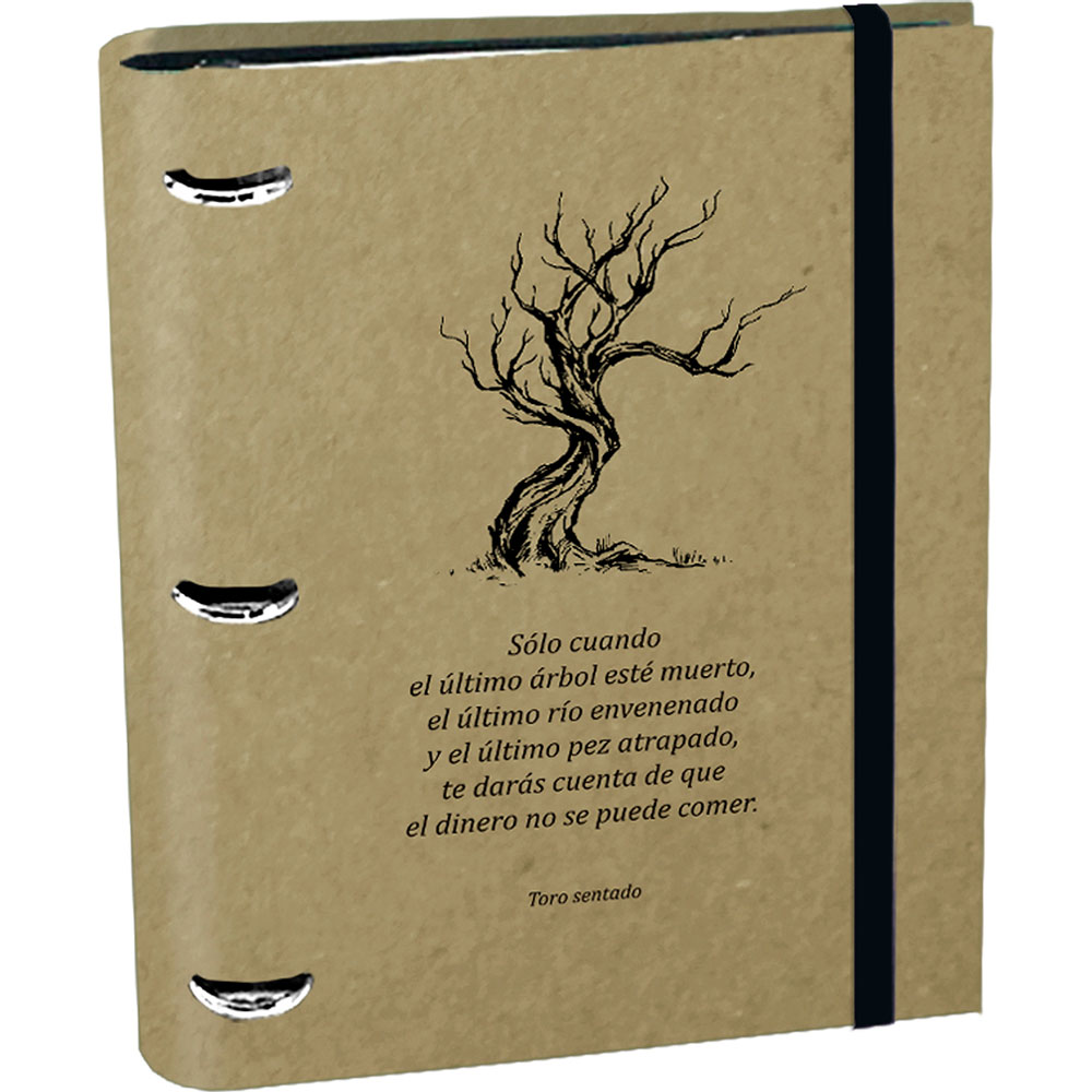 Carpeta juvenil Senfort Eco forma francesa 3 argollas 120 hojas 3° Sep café