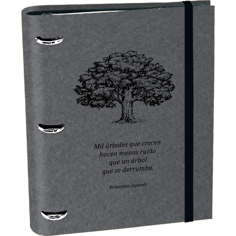 Carpeta juvenil Senfort Eco forma francesa 3 argollas 120 hojas 3° Sep gris