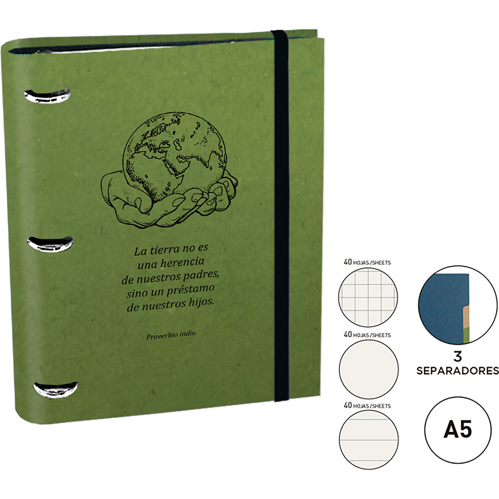 Carpeta juvenil Senfort Eco forma francesa 3 argollas 120 hojas 3° Sep ...