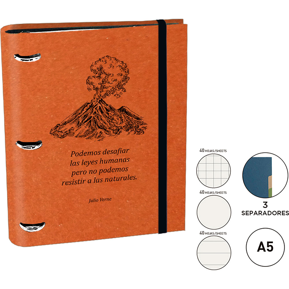 Carpeta juvenil Senfort Eco forma francesa 3 argollas 120h 3° Sep naranja